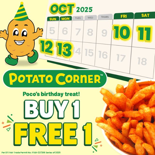 Mark Your Calendar: Potato Corner's Holding a B1T1 Promo for Its Birthday